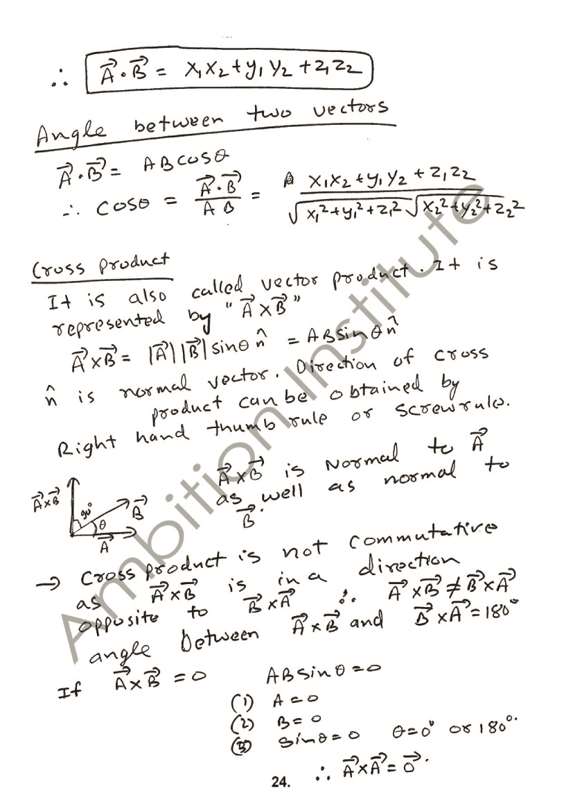 Scalar and Vector Theory Sheets, Class 12, Electrostatics (IIT and AIPMT) - Class 11 PDF Download