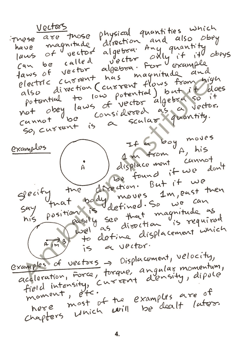 Scalar and Vector Theory Sheets, Class 12, Electrostatics (IIT and AIPMT) - Class 11 PDF Download