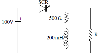 The SCR in the circuit shown has a latching current of 40 mA. A gate ...