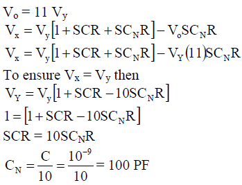 In the circuit given below, the op-amp is ideal. The input vx is a ...