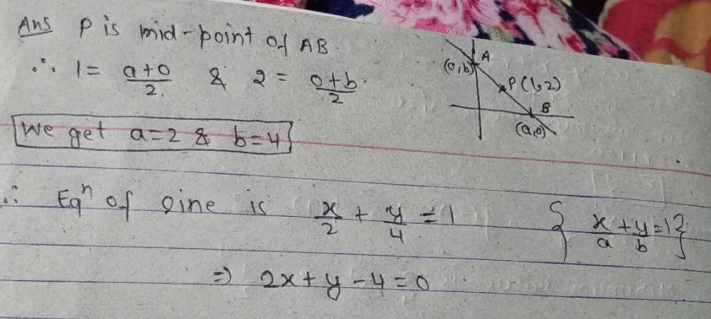 The Equation Line Passing Through The Point P 1 2 Whose Portion Cut By