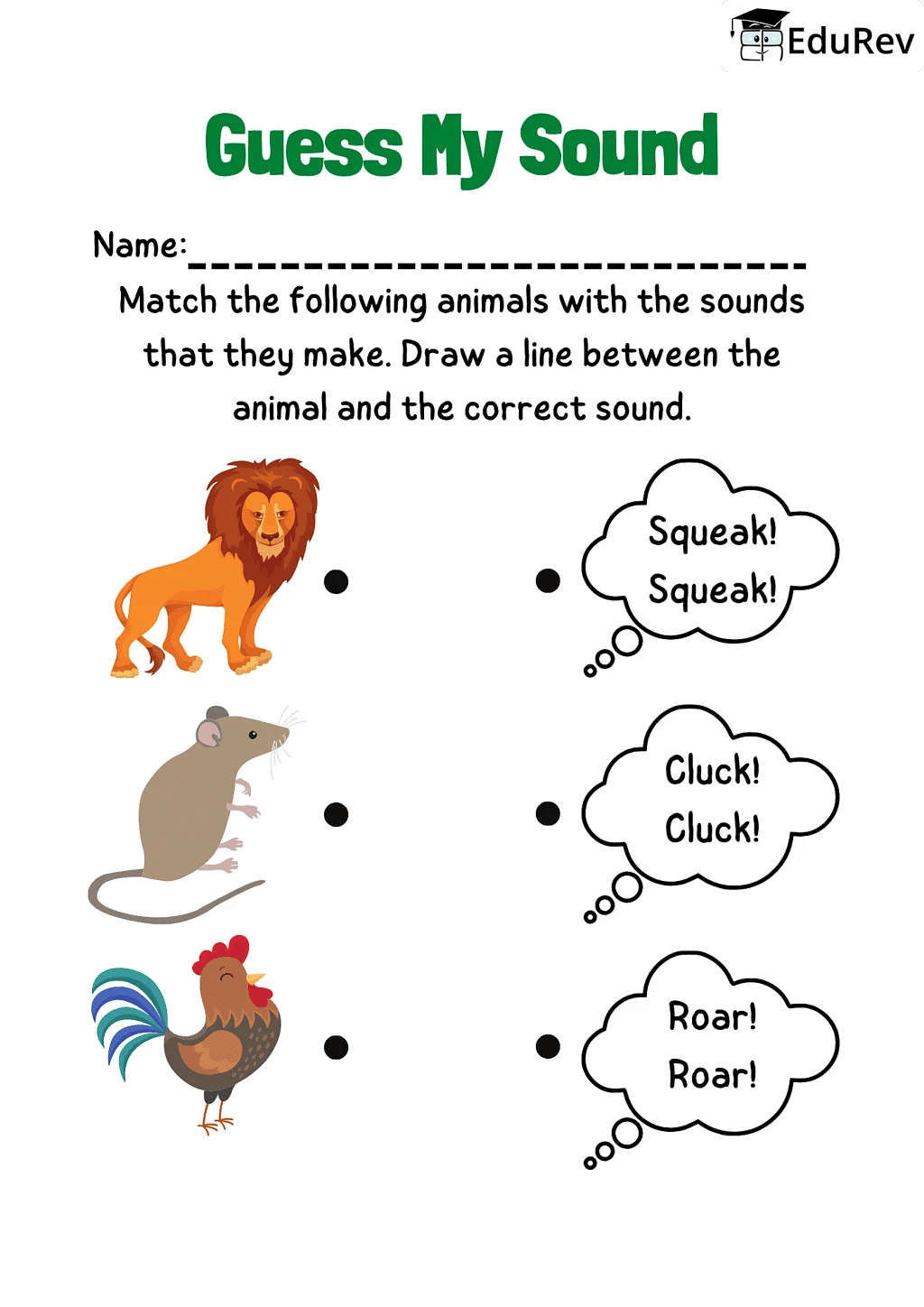 Visual Worksheets - Match the sound made by different Animals - Science ...