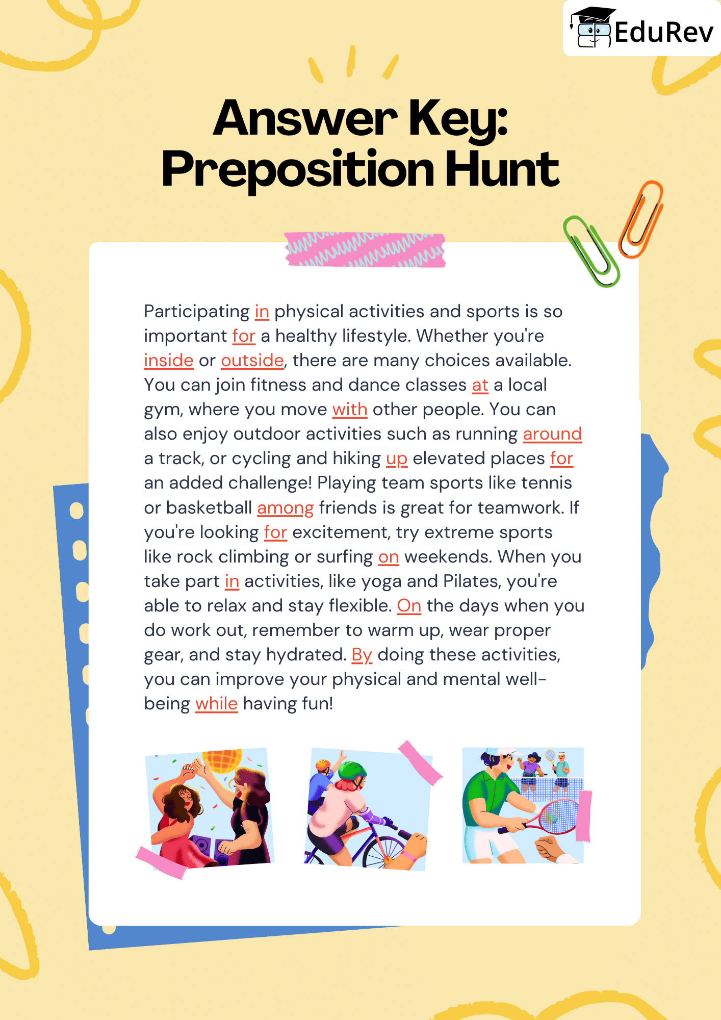 Printable worksheet Solutions: Preposition Hunt - English Grammar for ...
