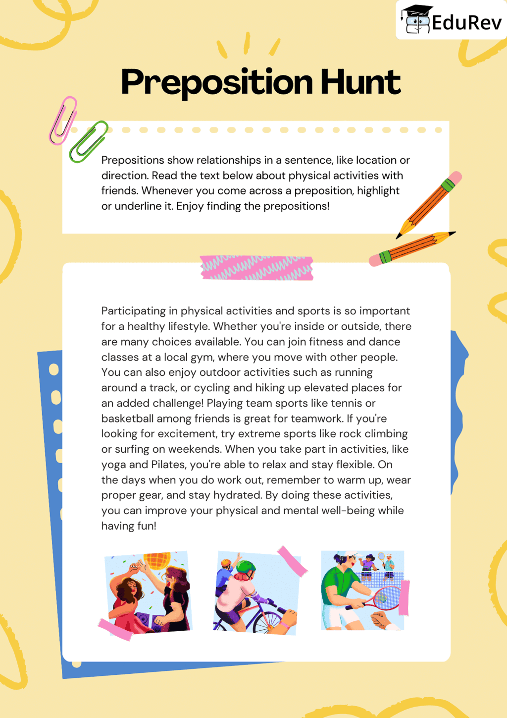 Printable worksheet: Preposition Hunt - English Grammar for Junior ...