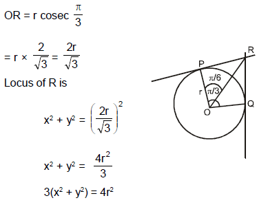 The locus of the point of intersection of the tangents to the circle x ...
