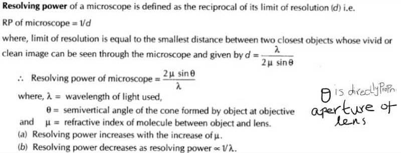 The resolving power of a compound microscope will increase with ...