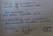 The Hcf And The Lcm Of Two Number Are 9 And 360 Respectively If One Number 45 Write The Other