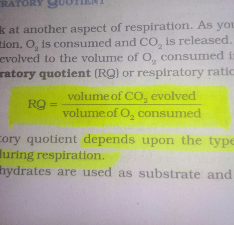 The respiratory quotient(RQ) is defined as:a)b)c)d)Correct answer is ...