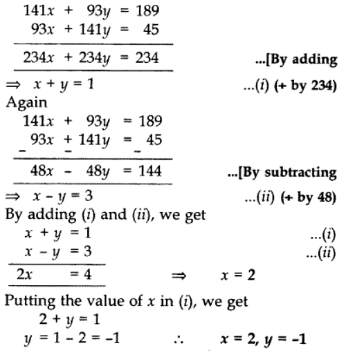Class 10 Maths Chapter 3 Question Answers - Pair of Linear Equations in Two Variables