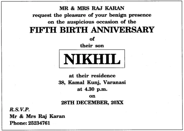 Sample Invitations: Formal and Informal - English Language for Grade 12 ...