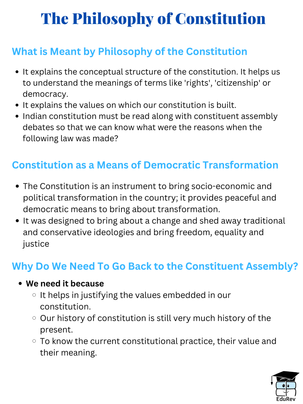 Mind Map: The Philosophy of Constitution | Political Science Class 11 ...