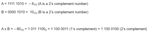 Let A = 1111 1010 and B = 0000 1010 be two 8-bit 2s complement numbers ...