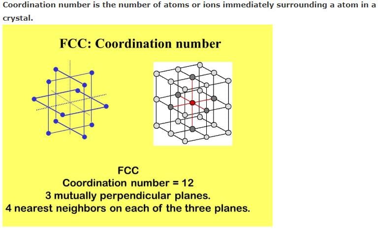 The co-ordination number for fcc crystal structure isa)4b)8c)12d ...