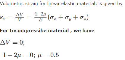 The Poissons ratio for a perfectly incompressible linear elastic ...