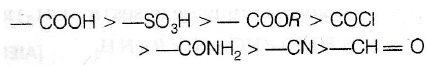 The correct decreasing order of priority for the functional groups of ...