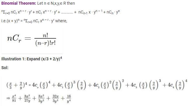 what is binomial theorem - EduRev Class 12 Question