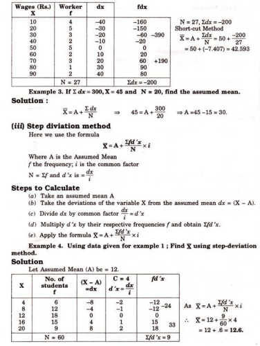Methods of Arithmetic mean - Class 12 PDF Download