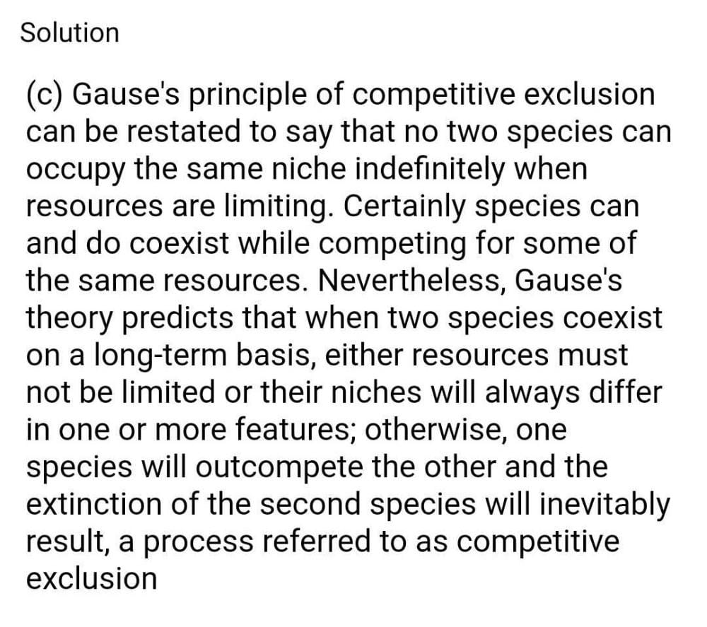 Competitive Exclusion Principle