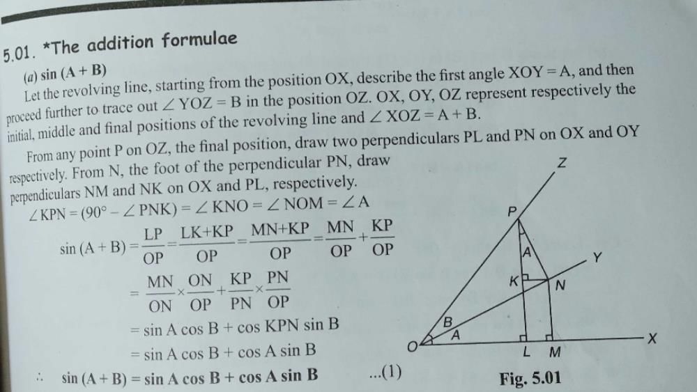 How sin (x+ y)=sinx.cosy cosx.siny? - EduRev Class 10 Question