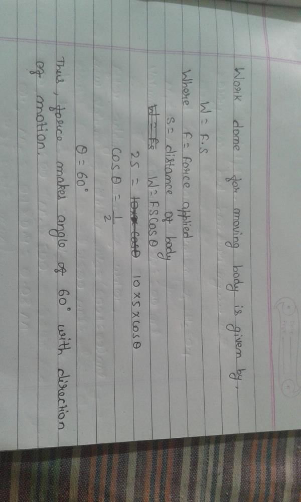 A Body Moves A Distance Of 10 M Along A Straight Line Under The Action