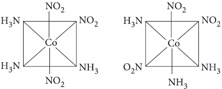 The number of geometrical isomers of the complex [Co(NO2)3(NH3)3] isa ...