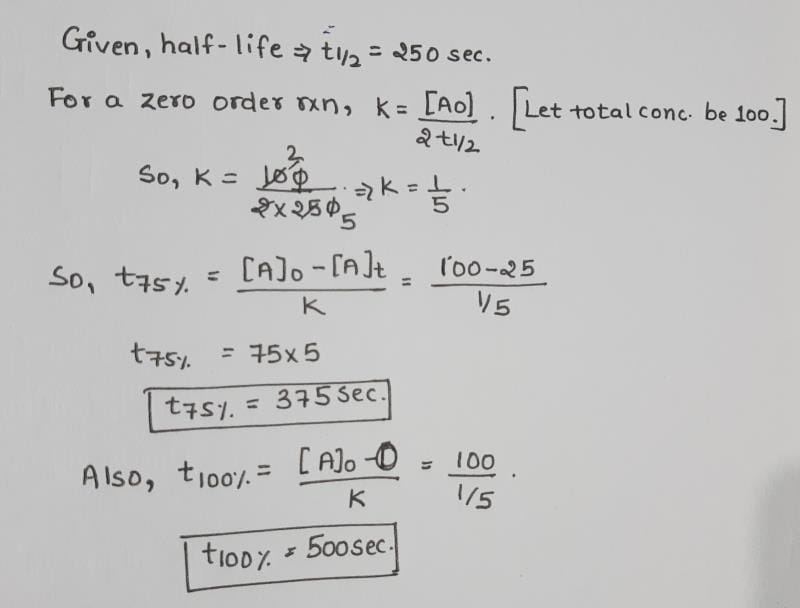Half Life Formula For Zero Order Reaction Elza Donnell Half Life Formula For Zero Order Reaction Elza Donnell