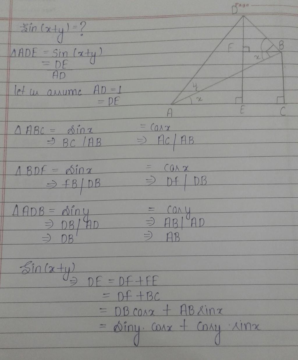 How sin (x+ y)=sinx.cosy cosx.siny? - EduRev Class 10 Question