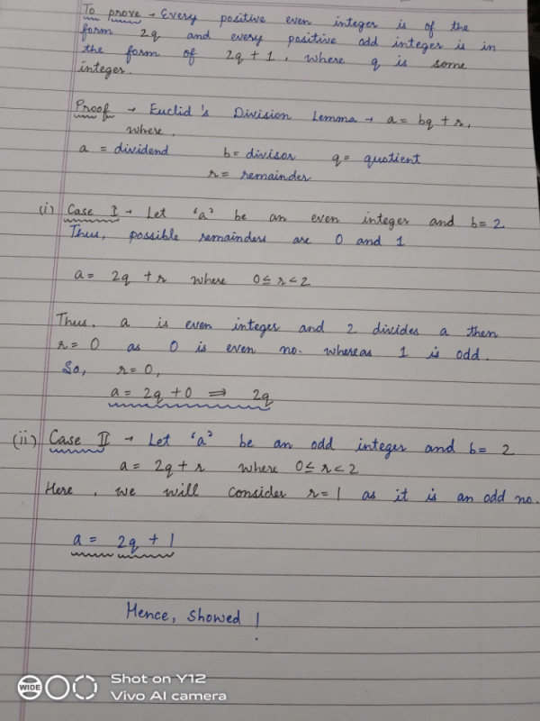 Show that every positive even integer is of the form 2q and that every ... Show that every positive even integer is of the form 2q and that every ...