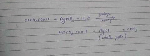 In Carius tube the compound ClCH-COOH was heated with fuming HNO and ...