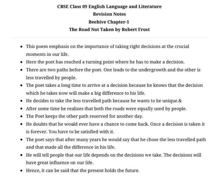 What are the glossary of poem Related: NCERT Solutions: Poem - The Road ...