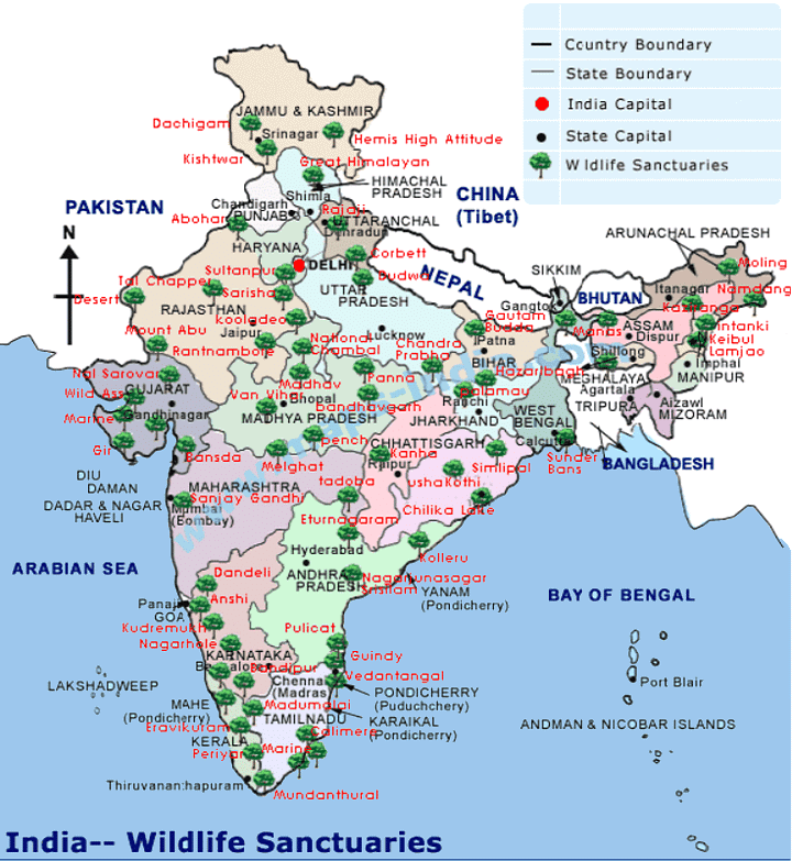 Wildlife Sanctuary - Oxford Student ATLAS: Maps and Tests - UPSC PDF ...