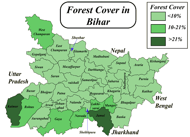 Forest in Bihar: Detailed summary with map - BPSC (Bihar) PDF Download