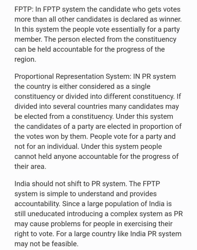 What is the difference between FPTP and PR? - EduRev Humanities/Arts ...