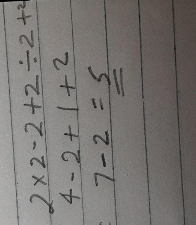 2×2-2 +2÷2 +2 solve this? - EduRev Class 7 Question