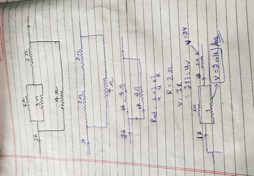 Find potential difference across 3 ohm in following diagram? - EduRev ... Find potential difference across 3 ohm in following diagram? - EduRev ...