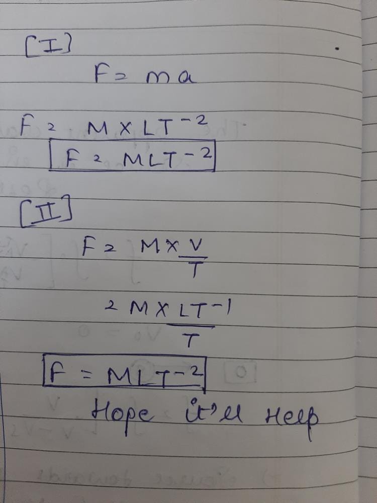 What is dimensions of force? - EduRev Class 11 Question