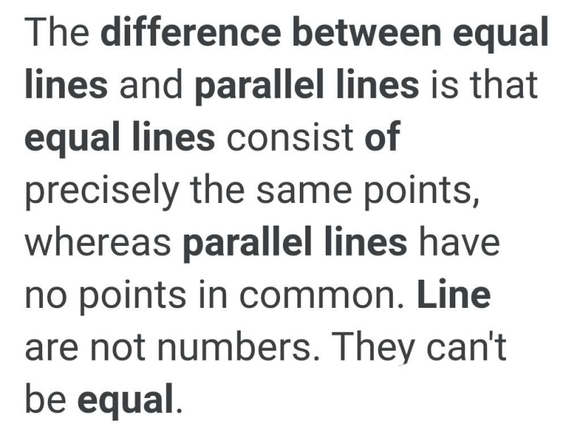 What is different between parallel lines and equal lines? - EduRev ...