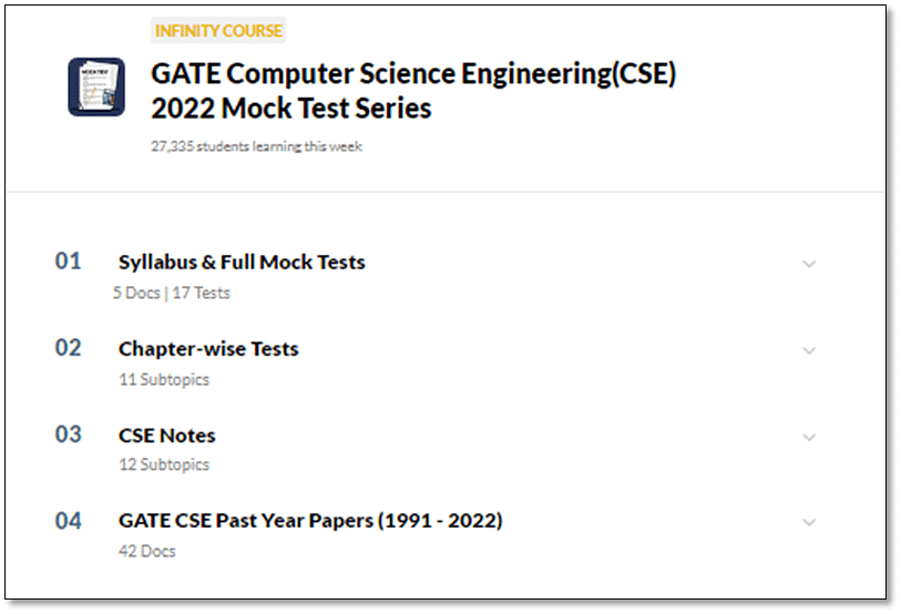 What all will you get under EduRev Infinity Package for GATE CSE PDF ...