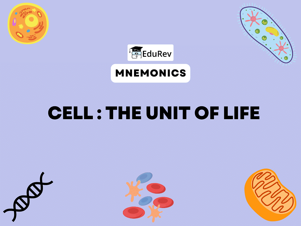 Mnemonics: Cell- The Unit of Life - Biology Class 11 - NEET PDF Download
