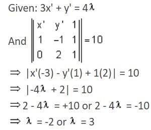 Let two points be A(1, -1) and B(0, 2). If a point P(x, y) be such that ...