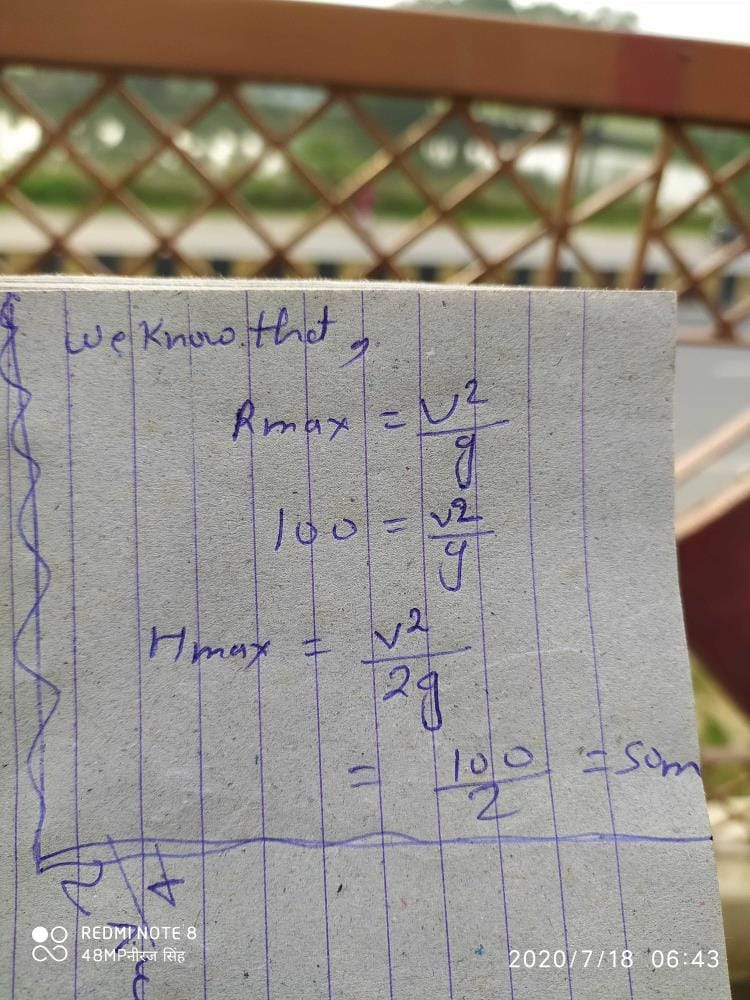 A person can throw a stone to a maximum distance of 100 m. The greatest ...