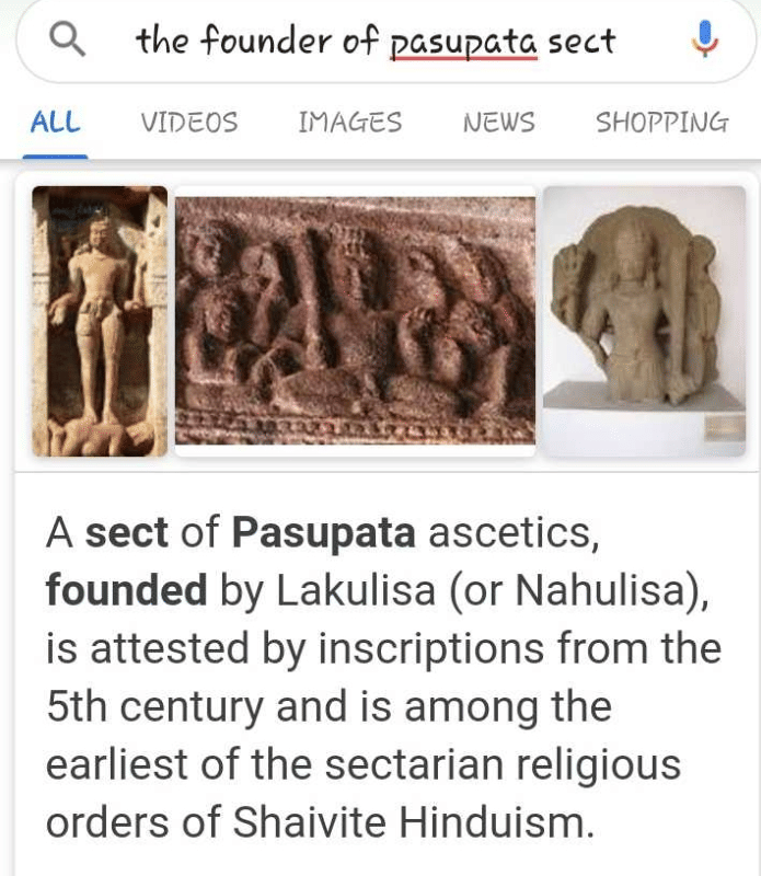 The founder of Pasupata sect wasa)Gosalab)Lakulisac)Kallatad ...