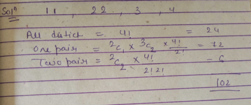 The number of 4 digit numbers formed with the digits 1, 1, 2, 2, 3, 4 isa)100b)101c)201d)none of ...