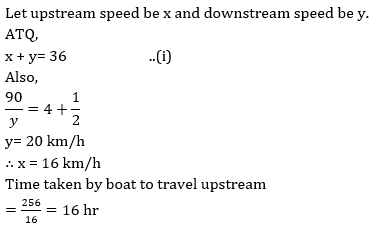 The sum of upstream and downstream speed of a boat is 36 km/h and if ...