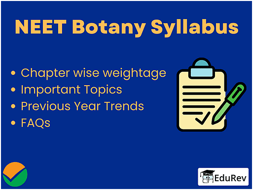 NEET 2025 Botany Syllabus With Weightage PDF Download
