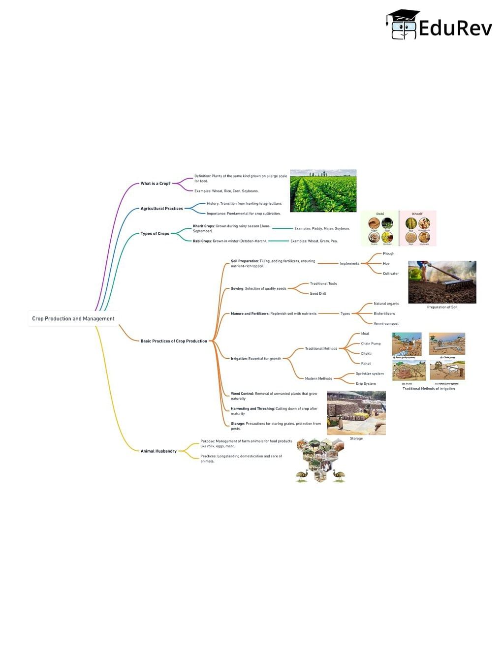 Mindmap: Crops Production and Mangement - Science Class 8 PDF Download