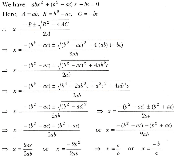 Worksheet Question and Solutions: Quadratic Equations Class 10 ...