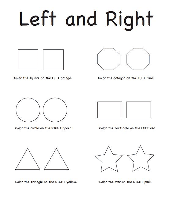 Worksheet Solutions: Left and Right - Maths for LKG PDF Download
