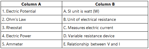 Electricity Class 10 Worksheet Science Chapter 11