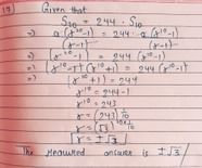 The Sum Of The First 20 Terms Of A G P Is 244 Times The Sum Of Its